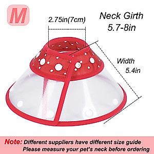 Vivifying Pet Cone for Small Dogs and Cats, Adjustable 5.7-8 Inches Recovery Cone, Lightweight Elizabethan Collar for Cats, Puppy and Small Dogs (Red)