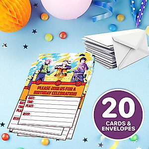 My Smart Choice Happy Choice Nu-To Invitation Cards and Envelopes - Happy Birthday Fill-in +20 Envelopes-Light Weight 230 Gram Post Card Style Invites for Kids Party