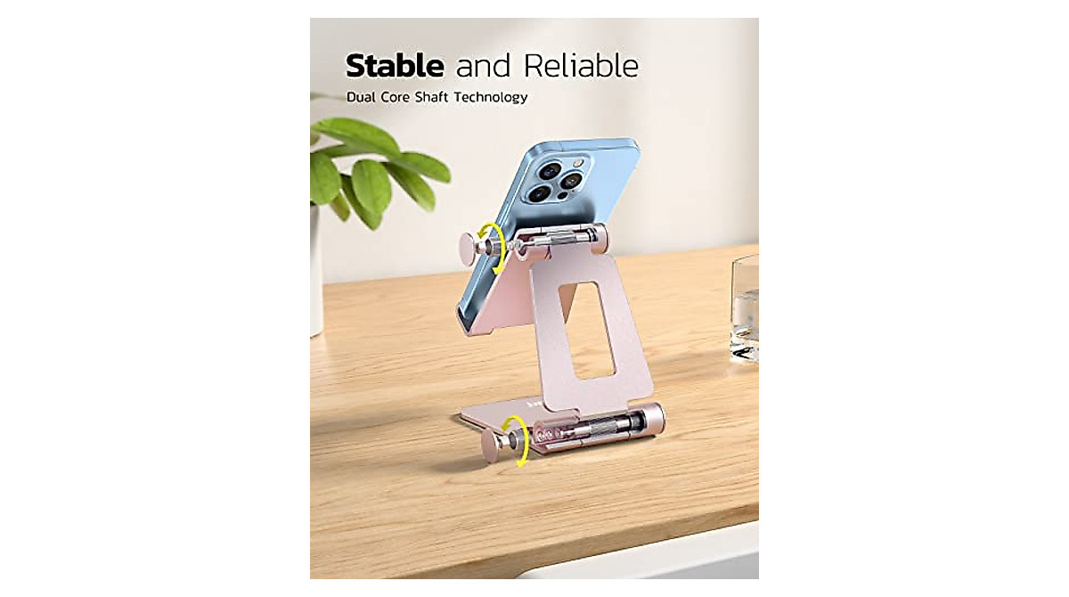Nulaxy A4 Phone Stand - Adjustable, Foldable, Rose Gold