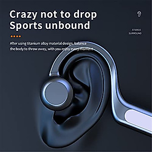 Onlyliua Wireless Bluetooth Headset, B𝚘ne Conduction Waterproof Headphones, LED Power Digital Display, Hi-fi Stereo Sound, Low Latency, Active Noise Reduction, for Sport Gaming
