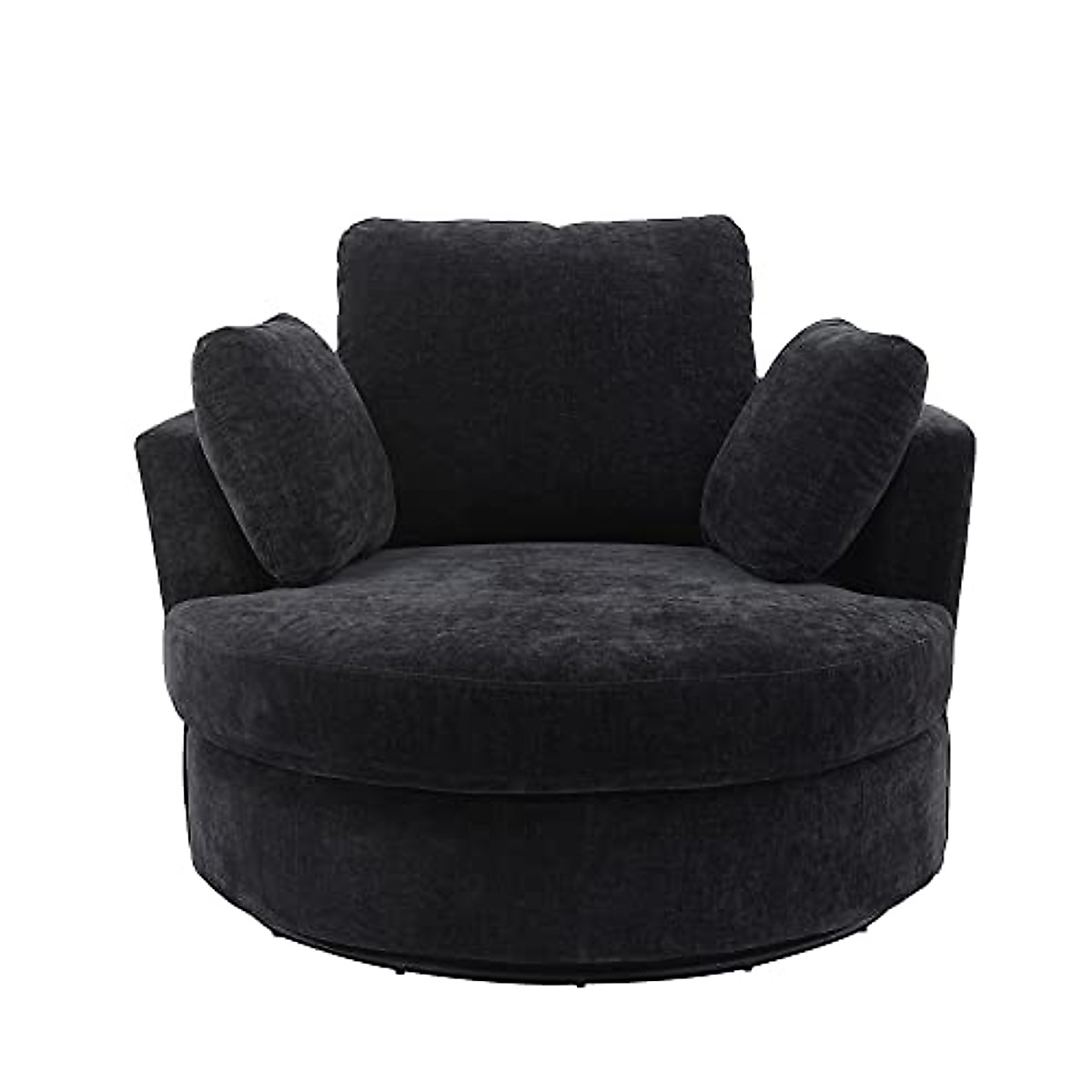 Oversized Swivel Accent Barrel Chair with 3 Pillows,Modern Comfy Upholstered 360 Recliner Sofa Cozy Club Chaise Leisure Round Loveseat Lounge Armchair for Living Room/Bedroom/Hotel/Nursery/Office