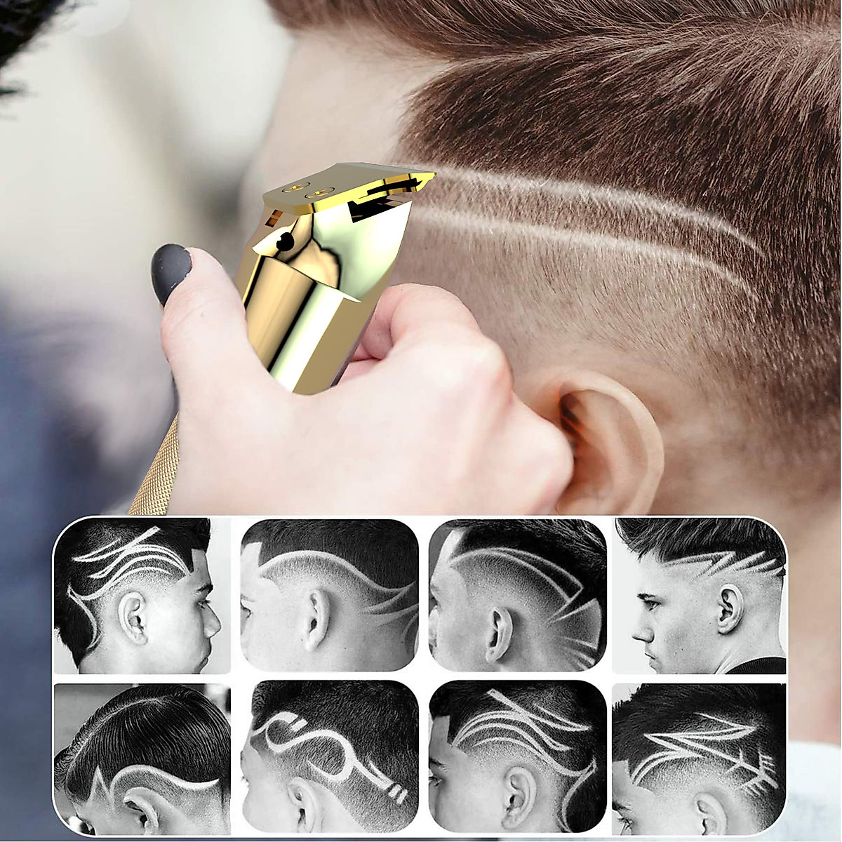 NIKULA STAR clippers for hair cutting,liners for men clippers,t blade trimmer for men,edgers clippers for men,cordless zero gapped trimmer hair clippe rechargeable with display for man ,woman (golden)