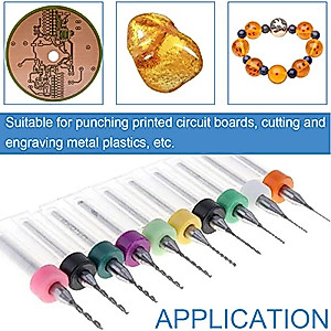 DKARDU PCB Drill Bits 0.1-1.0mm Mini Micro Carbide Spiral Flute Carbide Drill Bits Rotary Engraving Tool for PCB Circuit Board Jewelry CNC Board Power Engraving, 40 PCS