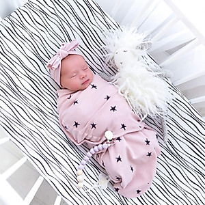 Ely's & Co. Adjustable Swaddle Blanket Infant Baby Wrap Set 3 Pack, for Baby Girl (Blush Pink, 0-3 Months)