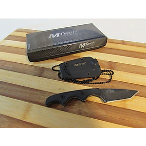 M-Tech 673 Neck Knife Black Stoashed Blade 5" G-10
