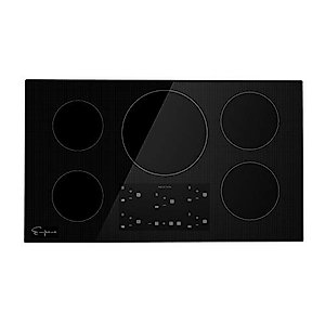 Empava 36” Electric Stove Induction Cooktop with 5 Power Boost Burners Smooth Surface Vitro Ceramic Glass in Black, 36 Inch