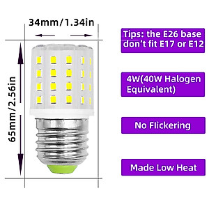 LIENNGKE LED KEI D34L Refrigerator AC 100-265v 3.5w Light Bulb Replacement E26 40W Halogen Equivalent Daylight White 6000K 500Lm Medium Screw Base Corn T10 Pack of 2