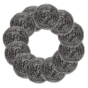 12 Pcs Stainless Steel Wool Scrubber, Steel Wool Soap Pads, Steel Wool Scrubber forKitchens, Bathroom Cleaning Dishes Pans Pots Ovens Grills