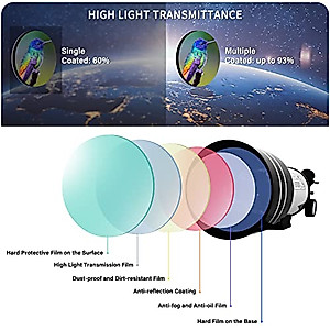 Telescope for Adults & Kids, 70mm Aperture Professional Astronomy Refractor Telescope for Beginners, 300mm Portable Refractor Telescope with AZ Mount, Phone Adapter & Wireless Remote (White)