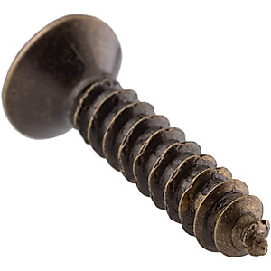 #5 x 5/8" Antique Brass Flat Head Phillips Wood Screws - Pack of 25 - Self Tapping Screws for Wood - FH558-SAB