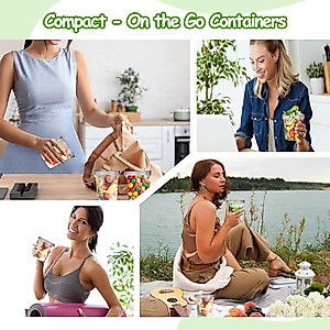 WBKTOOL 5 Pack Overnight Oats Containers with Lids - 16 oz Deli Food Storage Containers - Small To Go Plastic Yogurt Container for Soup, Salad, Freezer