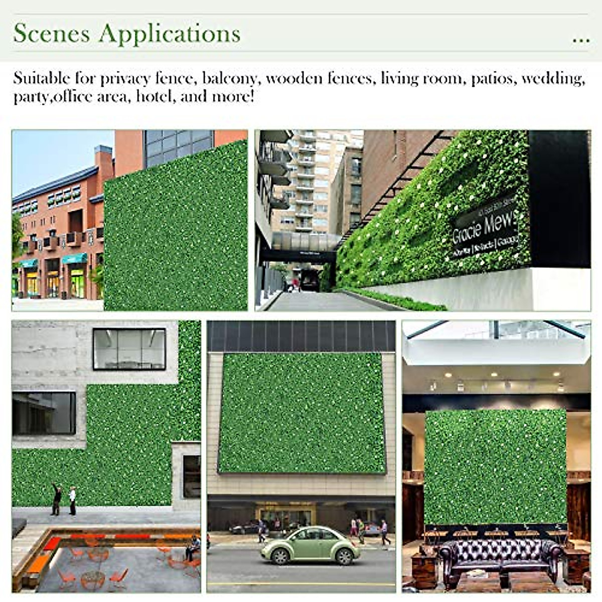 Giantex 12PCS 20x20inch Artificial Boxwood Panels Garden Privacy Fence Screen, 33.3 Sq.ft Faux Greenery Wall Privacy Hedge for Wedding Decor Fence Backdrop, Patio Topiary Hedge Protective Screen