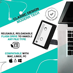 MASHTAPE Basics – Vintage Cool Design 32GB. Cassette Tape Shaped USB Flash Drive, Thumb Drive, Jump Drive for Thoughtful, Nostalgic Gift. Mixtape for DJ, Photographer