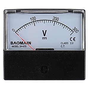 Baomain Dh-670 DC 300v Volt Analog Panel Mount Meter Voltmeter