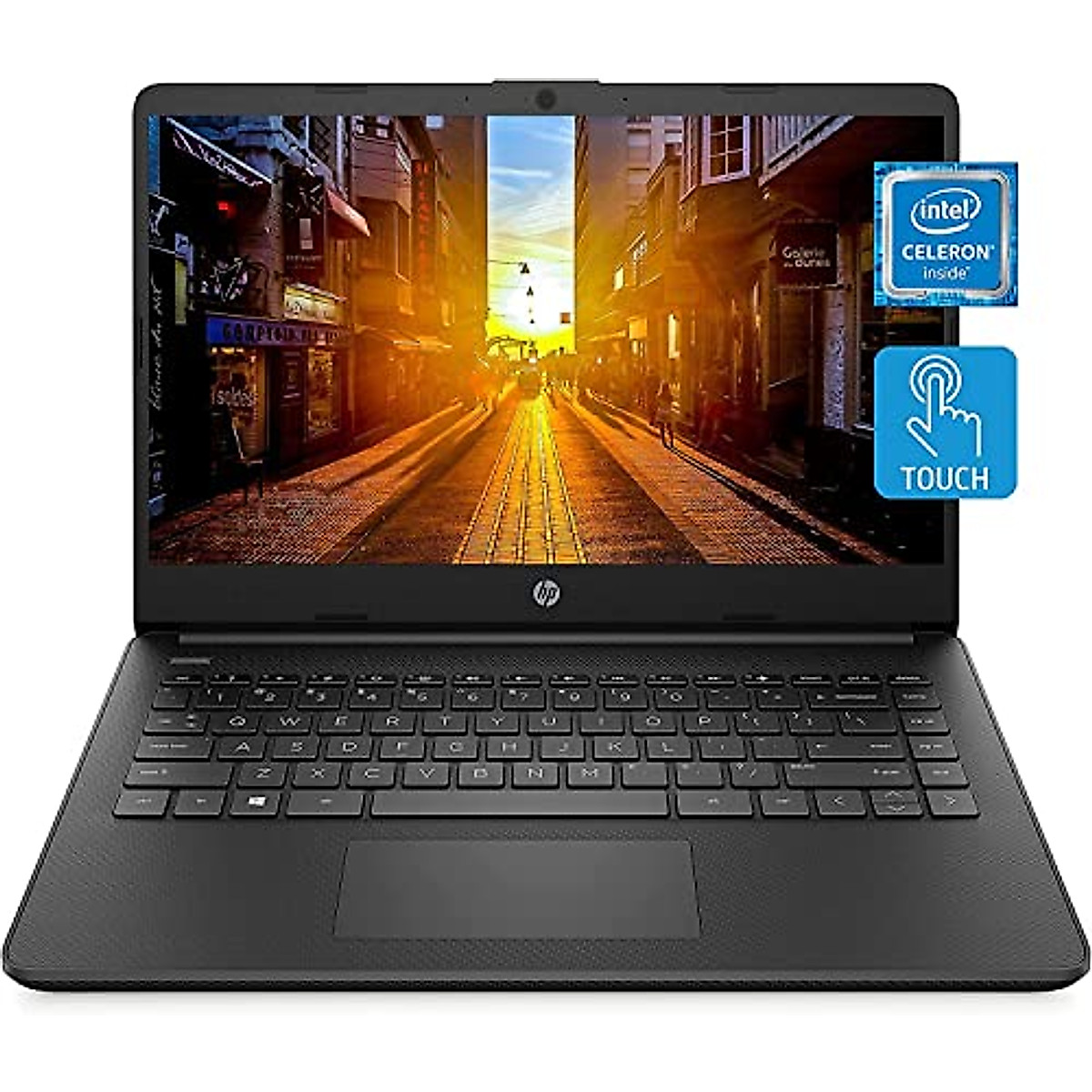 HP Laptop 14-DQ0060NR 14" HD Touchscreen, Intel Celeron N4120, 4GB RAM, 64GB eMMC, Windows 10 (Renewed)