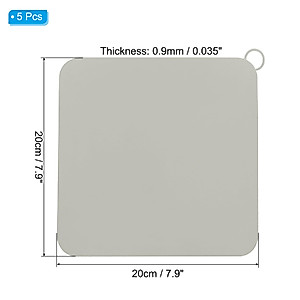 PATIKIL Silicone Floor Drain Anti-Odor Mat, 5Pcs Shower Drain Stopper Square Silicone Floor Drain Cover for Kitchen Bathroom, Grey