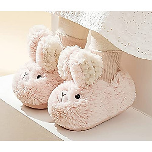 Caistre Toddler Slippers Girl Kids Bunny Cute House Slipper Fuzzy Slippers Winter Slipper Warm Slippers Soft Plush Boy Indoor Slipper