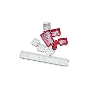HZYZ PBT Keycaps Backlit Doubleshot Cherry MX Keycap Set Translucent OEM Profile MX Key Caps for US-ANSI Layout 6187104108 MX Switches Mechanical Gaming Keyboard(Red White Combo)