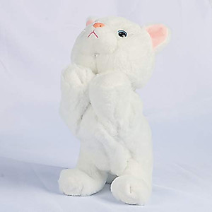 Smalody Interactive Plush Toys, Novelty Sound Control Electronic Cat Electronic Pets Robot Cat Gift for Children (White)