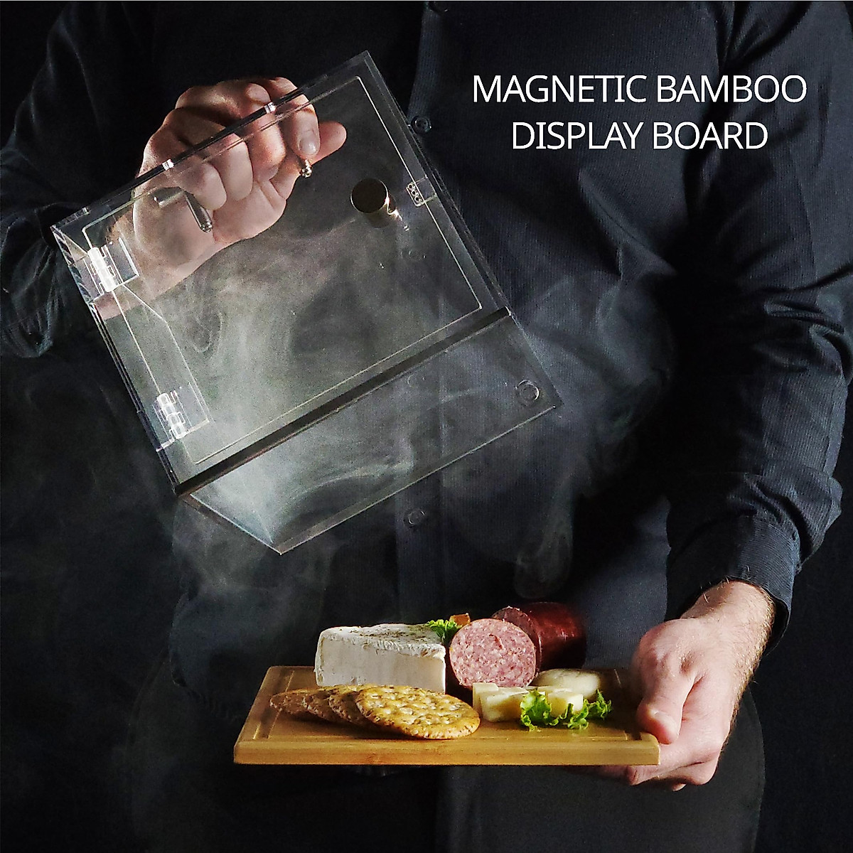 SIGVAL The Smoking Cube - Cocktail Smoker and Smoking Box Kit, Magnetically Removable Display Board, with Wood Chips