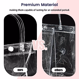 VGOODALL 24PCS Clear Gift Bags with Handle, Plastic Bags Gift Bags Thickened PVC Goodie Bags for Wedding Birthday Baby Shower Party Favor(5.9"x2.8"x7.9")