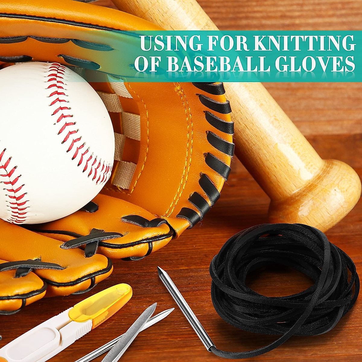 14-Piece Paracord Tool Set - Stainless Steel Lacing Needles, Smoothing Tool, Knotter with Marlin Spike for Paracord Work & Leather Weaving (Black)