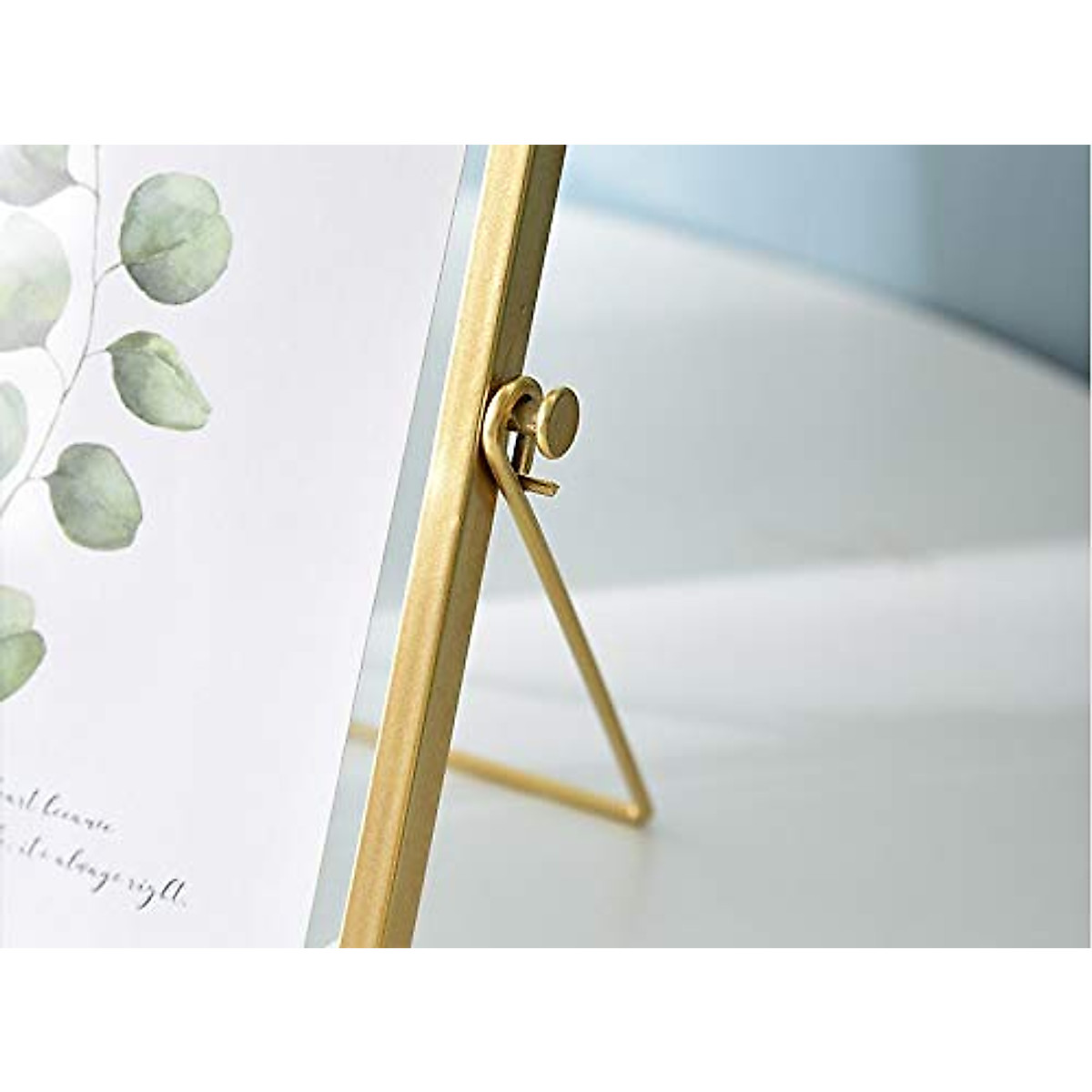 Set of 3 Glass Photo Frame Collection Simple Metal Geometric Vintage Style Antique Gold Picture Frames Gold (Metal01, 3pcs)