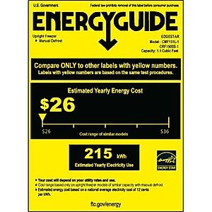 EdgeStar 19 Inch Wide 1.1 Cu. Ft. Freezer with Integrated Lock