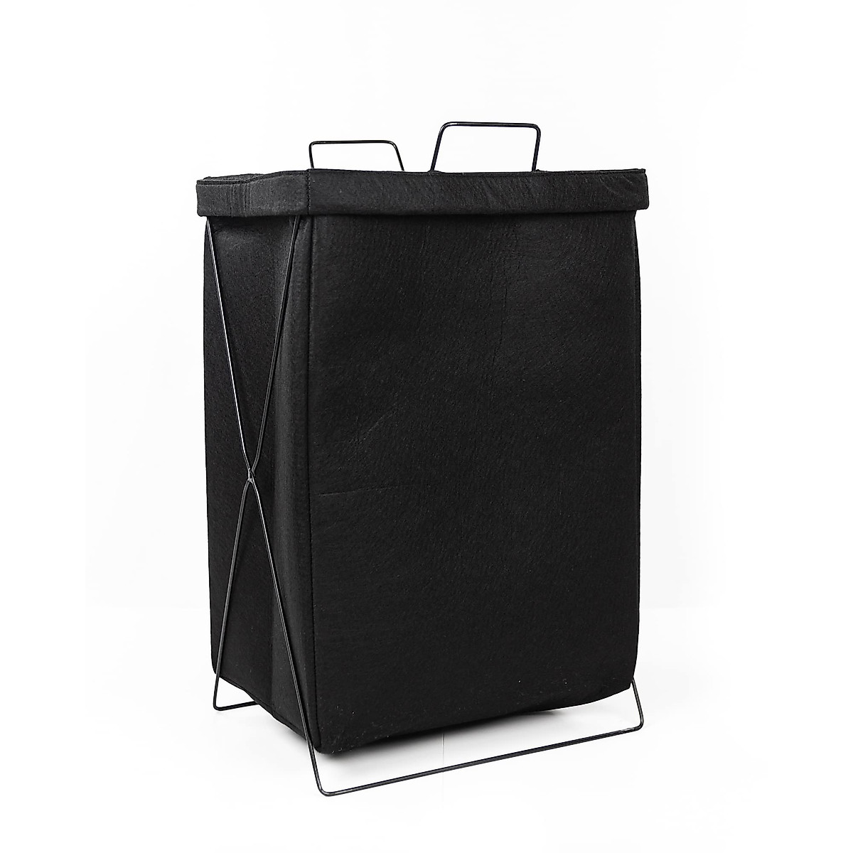 15''L x 10''W x 22'' H X-Frame Collapsible Laundry Basket Household Essentials Metal Frame with Cotton/Polyester Bag Sorter Organizer Foldable Dirty Clothes Hamper Durable Storage Dorm Apartment