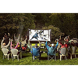 Backyard Theater Kit | Recreation Series System | 11' Front and Rear Projection Screen with 1080p HD Savi 4000 Lumen Projector, Sound System, Streaming Device w/WiFi (EZ-100)