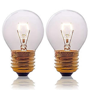 Oven Light Bulbs – 40 Watt Appliance Replacement Bulbs for Oven, Stove, Refrigerator, Microwave. Incandescent - High Temp G45 E26/E27 Socket. Standard Lead-Free Base - 400 Lumens - Clear.2 Pack