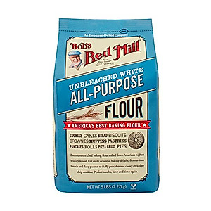 Bob's Red Mill Unbleached White All-Purpose Baking Flour, 5-pound
