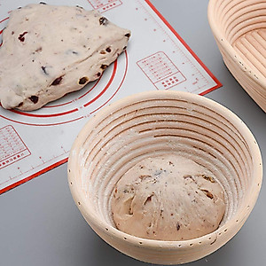 CANDeal Round 8 inch 22cm Banneton Proofing Basket Bread Proofing Rattan Bowl For 800g Dough with Free Liner