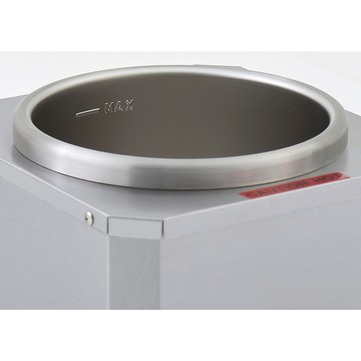 Kratos 29M-052 Single 3.5 Quart Electric Countertop Food Warmer with Inset Pot, Lid, and Ladle. Stainless Steel Nacho Cheese and Chili Warmer. 120V, 200W