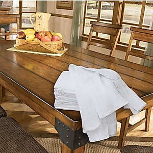 Excellent Deals Flour Sack [White, 24 Pack] 100% Cotton Kitchen Towels, 28"x28" Cloth Napkin, Dish Cloth, Bar Towels, Tea Towels, Bread Wrapper.