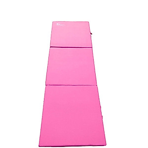Pro-Gymnastics Gymnastics Mat 2" Thick Tri-Fold Folding Exercise Tumble Mat - with 3 Bar Leg Stretcher Flexibility Stretching Machine for Gymnastics, Yoga, Aerobics, MMA, Home Gym Exercise Workout Mat