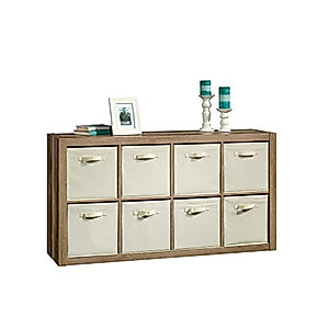 Sauder Stow-Away 8-Cube Organizer, L: 30.91" x W: 15.39" x H: 57.87", Lintel Oak Finish