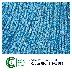 Boardwalk BWK503BLCT Super Loop Wet Mop Head, Cotton/Synthetic, Large Size, Blue (Case of 12)