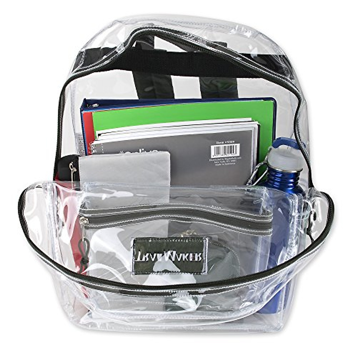 Trail maker Clear Backpack With Reinforced Straps & Front Accessory Pocket - Perfect for School, Security, & Sporting Events (Green) Medium