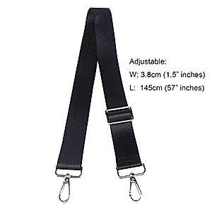 Adjustable Handbag Strap Replacement Guitar Style Canvas 57 Inches Crossbody Strap for Shoulder Bag (Black-01)