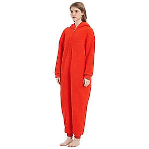 JNVarbeitet Adult Animal Onesie Elmo Costume Cosplay Unisex One Piece Pajamas for Women Men XL