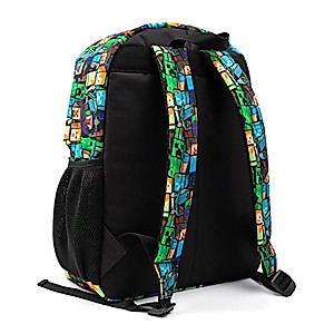 Minecraft All Over Print Kids Black Backpack Boys School Rucksack (One Size)