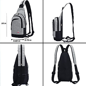 Peicees Small Sling Bag Backpack for Women Mens Crossbody Bag Backpack Hiking Shoulder Chest Daypack with Zipper Strap