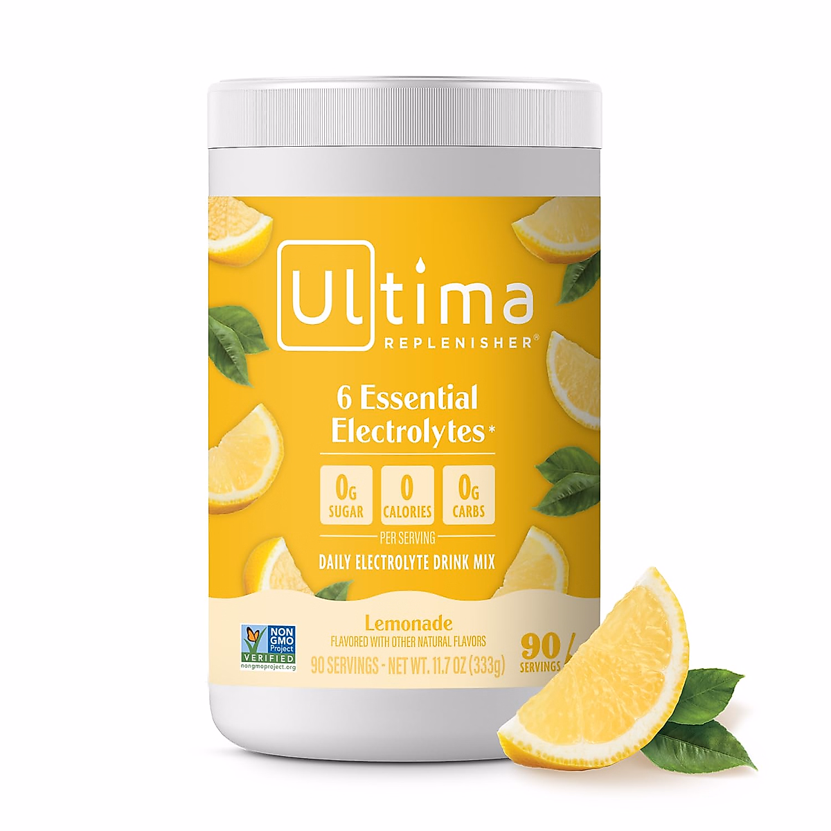 Ultima Replenisher Daily Electrolyte Powder Drink Mix – Lemonade, 90 Servings – Hydration Powder with 6 Key Electrolytes and Trace Minerals – Keto Friendly, Vegan, Non-GMO and Sugar-Free
