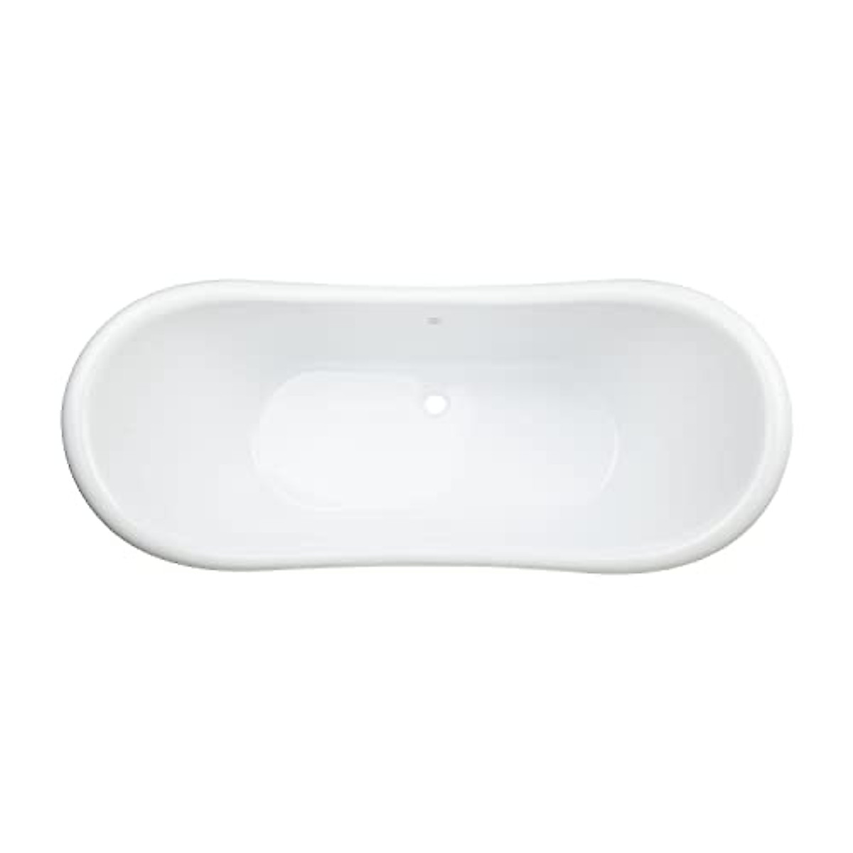 Signature Hardware 946174-69-T Rosalind 69" Acrylic Soaking Clawfoot Tub with Pre-Drilled Overflow Hole, Imperial Feet and Tap Deck