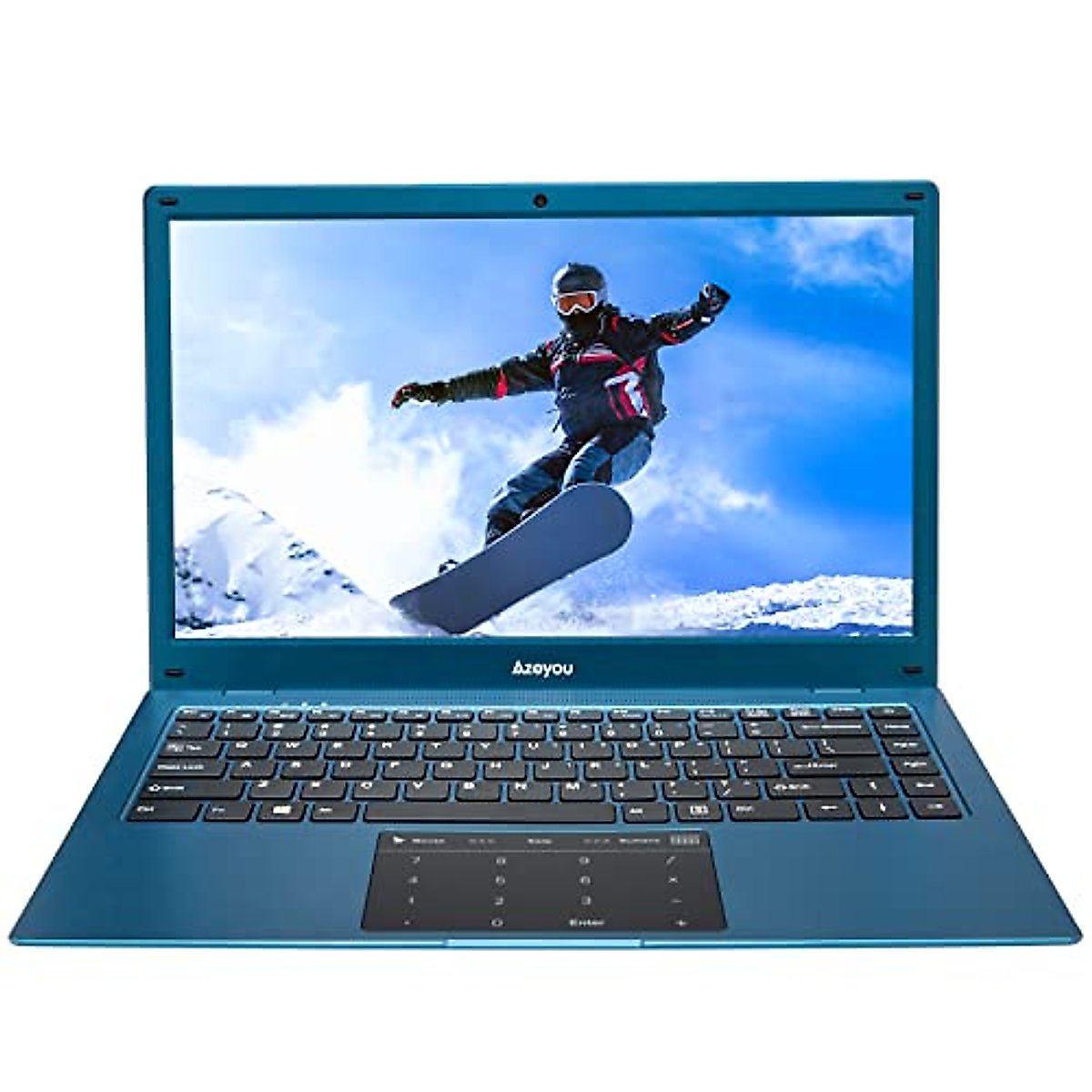 Azeyou Newest 14.1" Thin Light Business Student Laptop Computer, up to 2.8GHz Celeron N4020 Processor, 4GB DDR4 RAM, 64GB Storage, 2MP Webcam, WiFi, Bluetooth, Windows 11 Laptop Blue