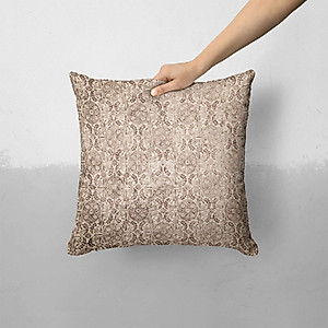 iiRov Antique Cocoa Rose Table - Custom Decorative Home Decor Indoor or Outdoor Throw Pillow Cover for Sofa, Bed or Couch Cushion (Pillow CASE Cover ONLY)