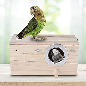 Wooden Birds House, Durable Birds Nest Box Cockatiels Bird Breeding Box House Decoration, 29 x 14.7 x 14.7cm / 11.4 x 5.8 x 5.8in