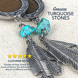 American Coin Treasures 100 Year Old Indian Head Penny Feather Silvertone Coin Earrings