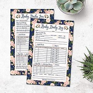 Hadley Designs - Nanny Newborn Baby or Toddler Log Tracker Journal Book, Daily Schedule Feeding Food Sleep Naps Activity Diaper Change Monitor Notes For Babies - 50 Sheet Pad